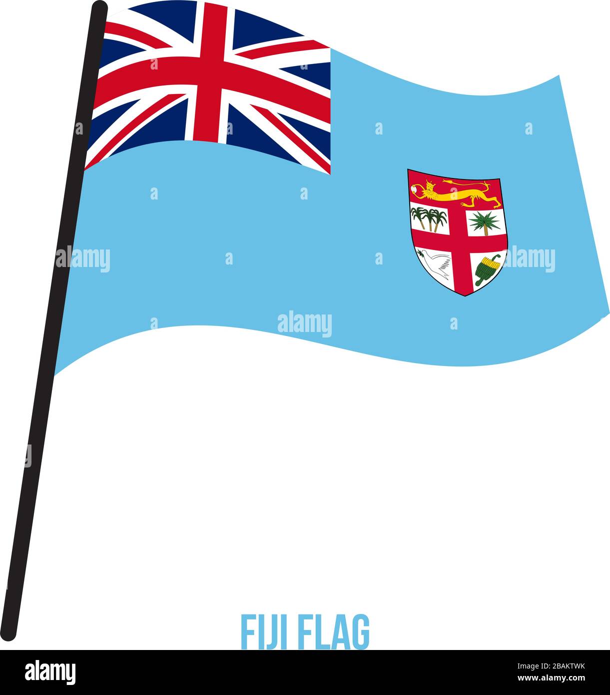 Fiji Flag Waving Vector Illustration on White Background. Fiji National ...