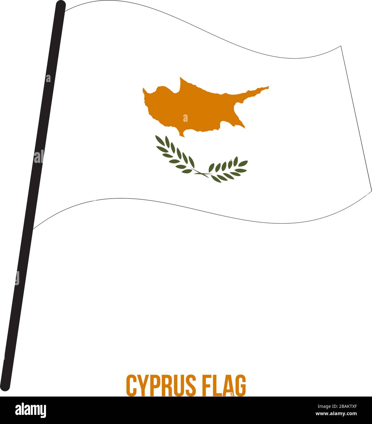 Cyprus Flag Waving Vector Illustration on White Background. Cyprus ...