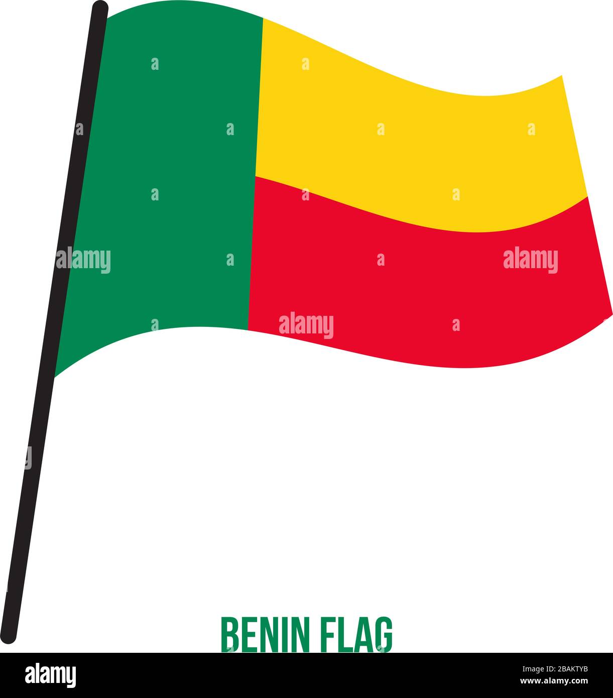 Benin Flag Waving Vector Illustration on White Background. Benin ...