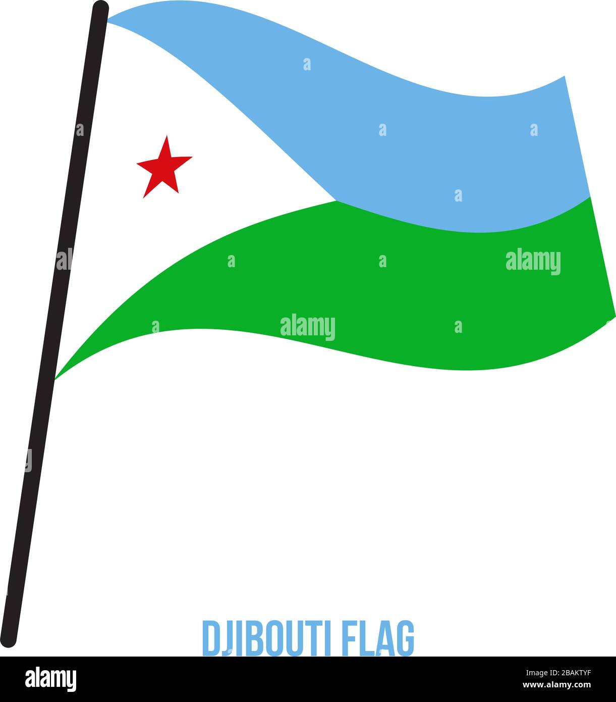 Djibouti Flag Waving Vector Illustration On White Background Djibouti