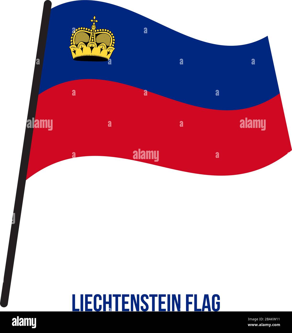 Liechtenstein Flag Waving Vector Illustration on White Background ...