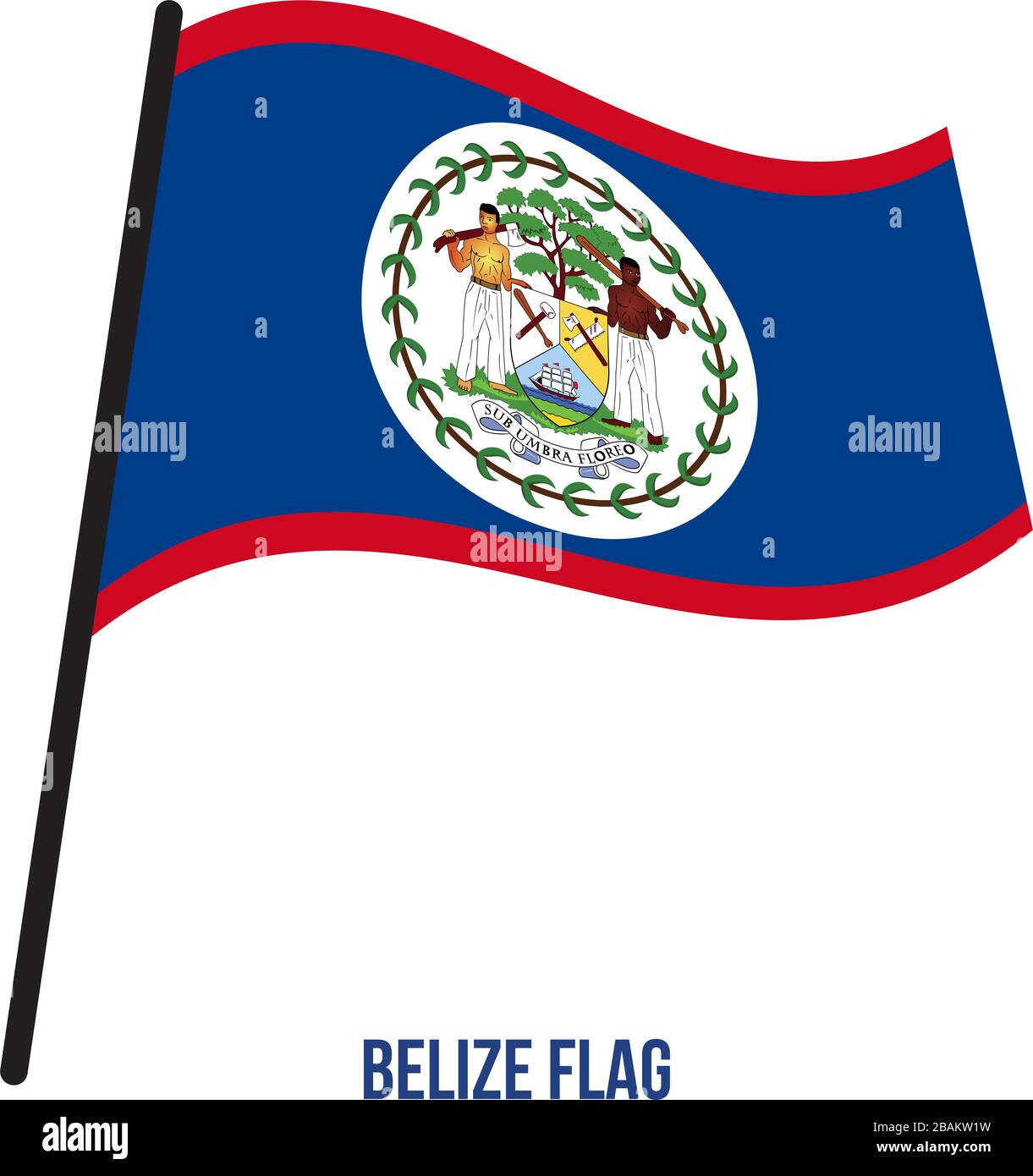 Belize Flag Waving Vector Illustration on White Background. Belize ...