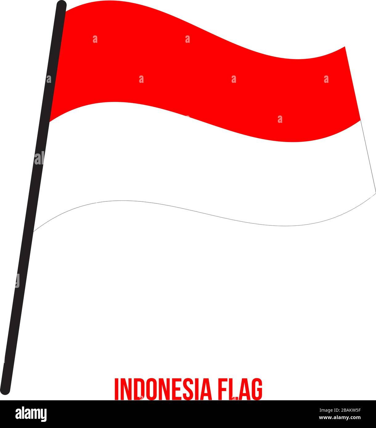 Indonesia Flag Waving Vector Illustration on White Background ...