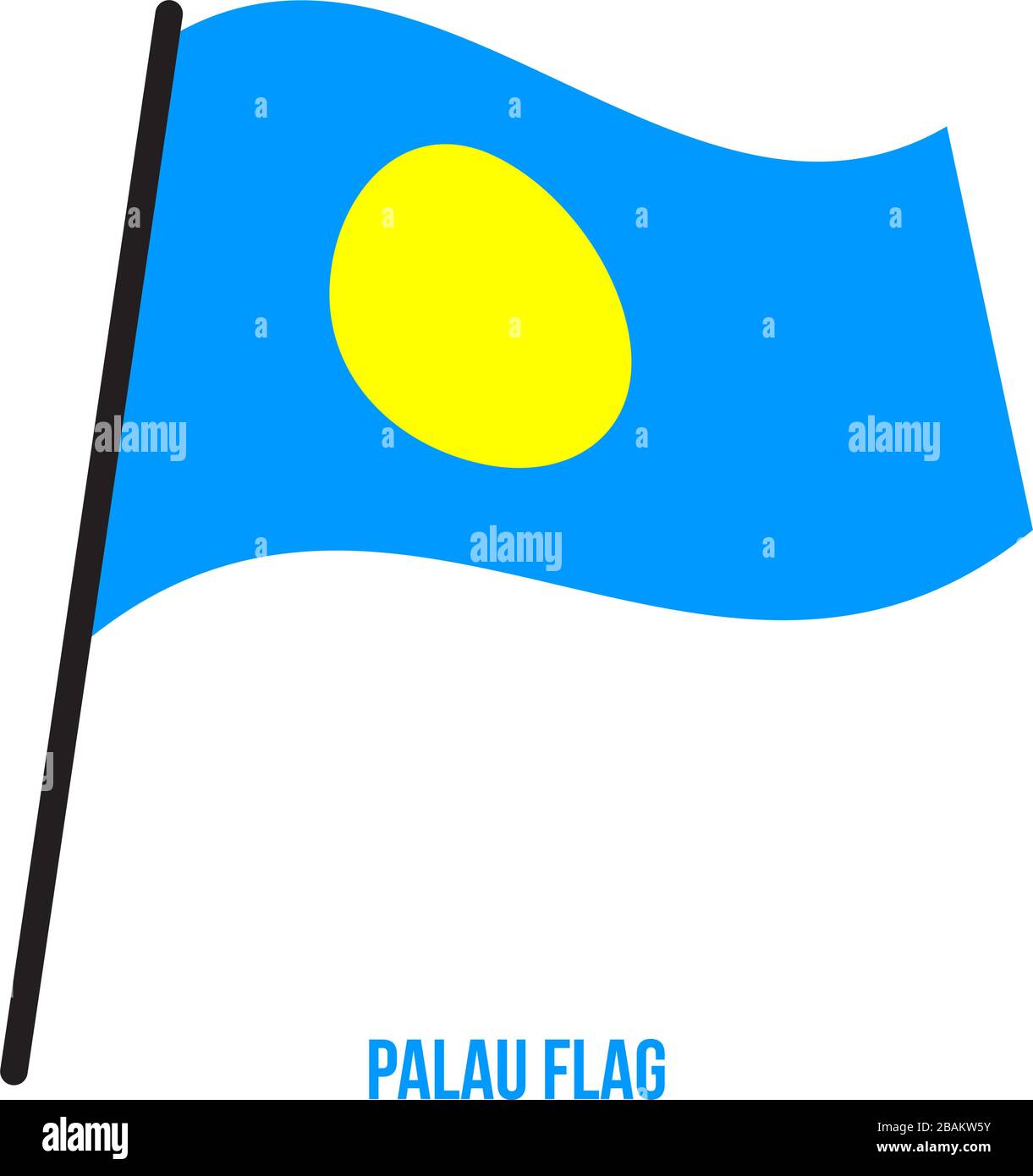 Palau Flag Waving Vector Illustration on White Background. Palau National Flag Stock Vector ...