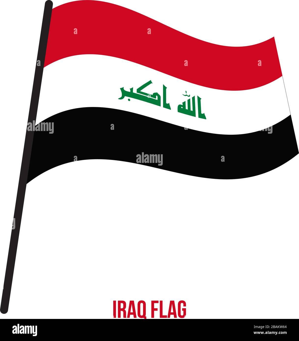 Iraq Flag Waving Vector Illustration on White Background. Iraq National ...