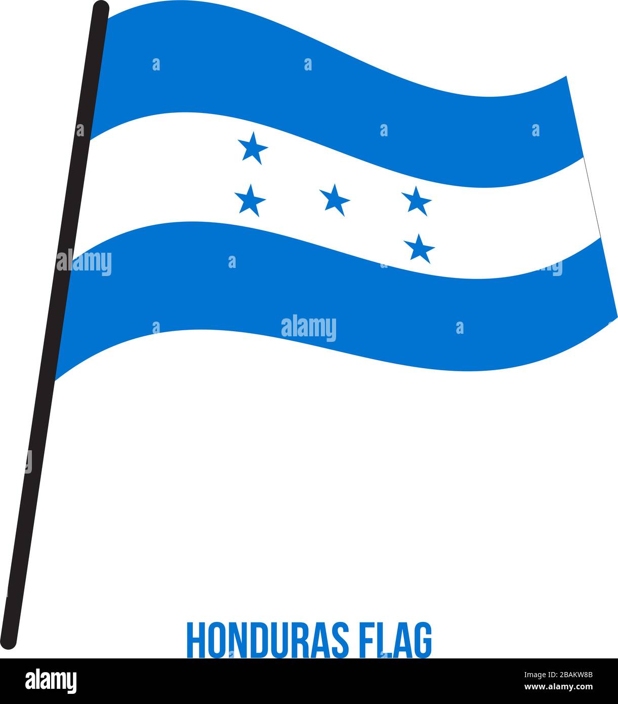 Honduras Flag Waving Vector Illustration on White Background. Honduras ...