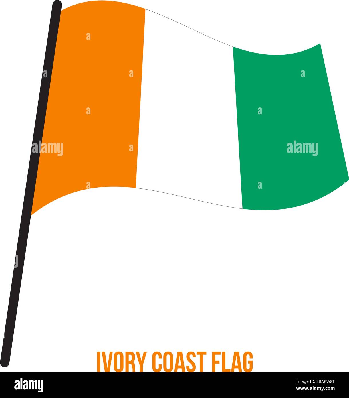 Ivory Coast Flag Waving Vector Illustration on White Background. Ivory ...