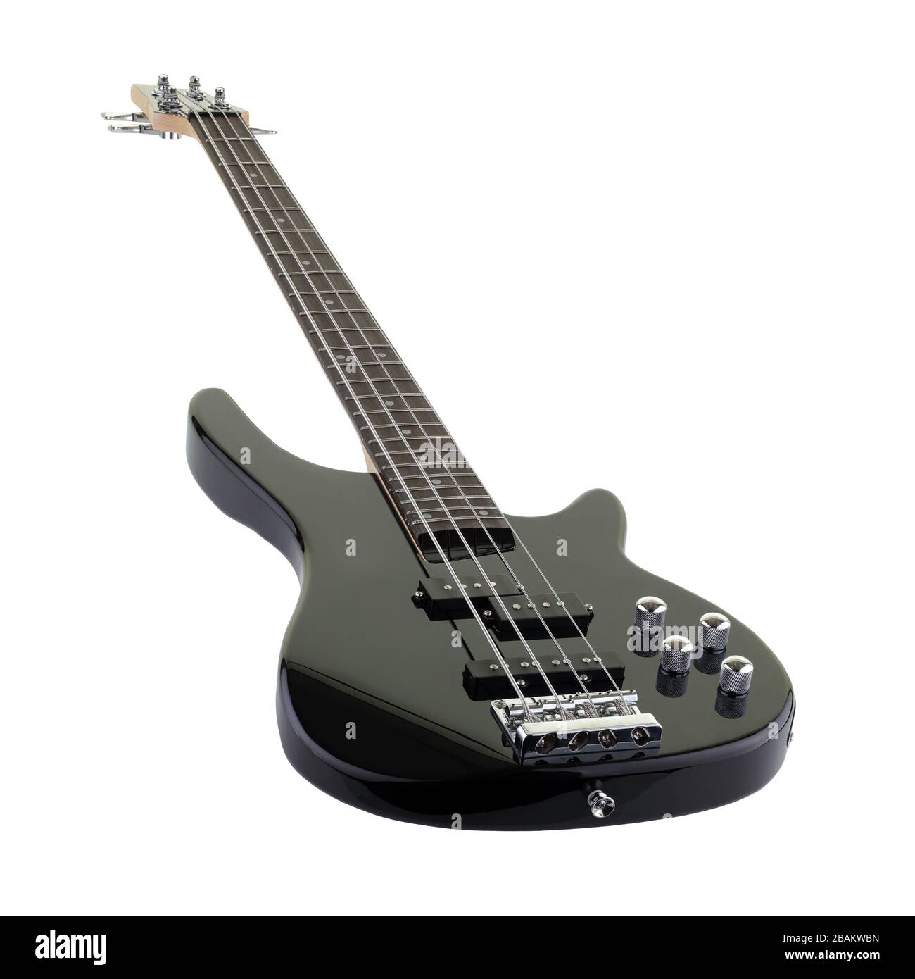 Modern electric bass guitar isolated on white Stock Photo - Alamy