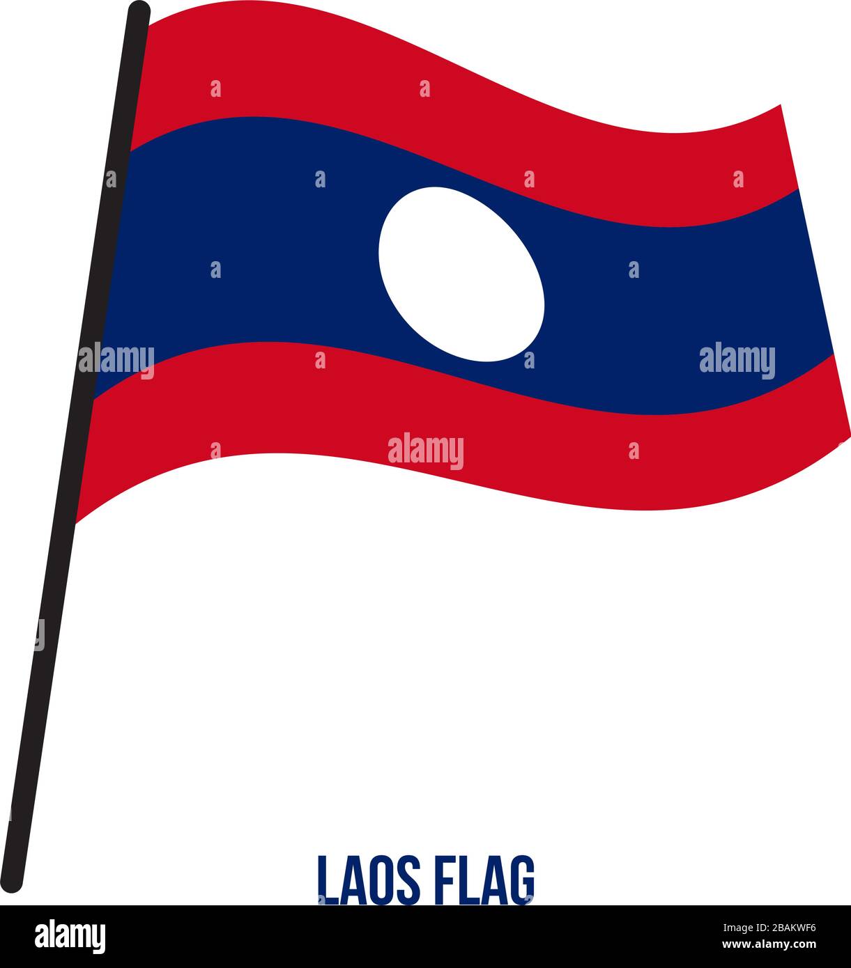 Laos Flag Waving Vector Illustration on White Background. Laos National Flag Stock Vector Image ...