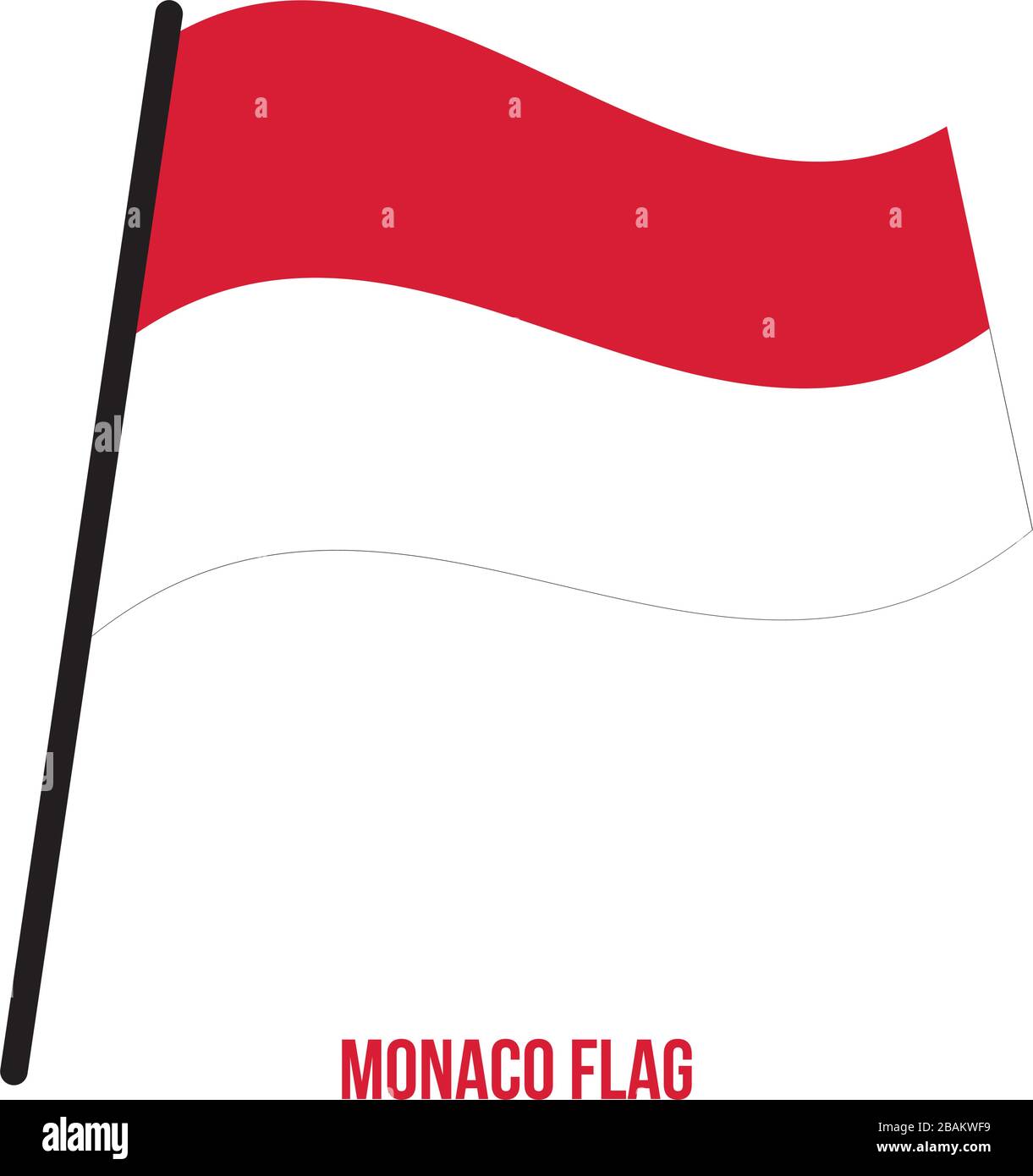 Monaco Flag Waving Vector Illustration on White Background. Monaco ...