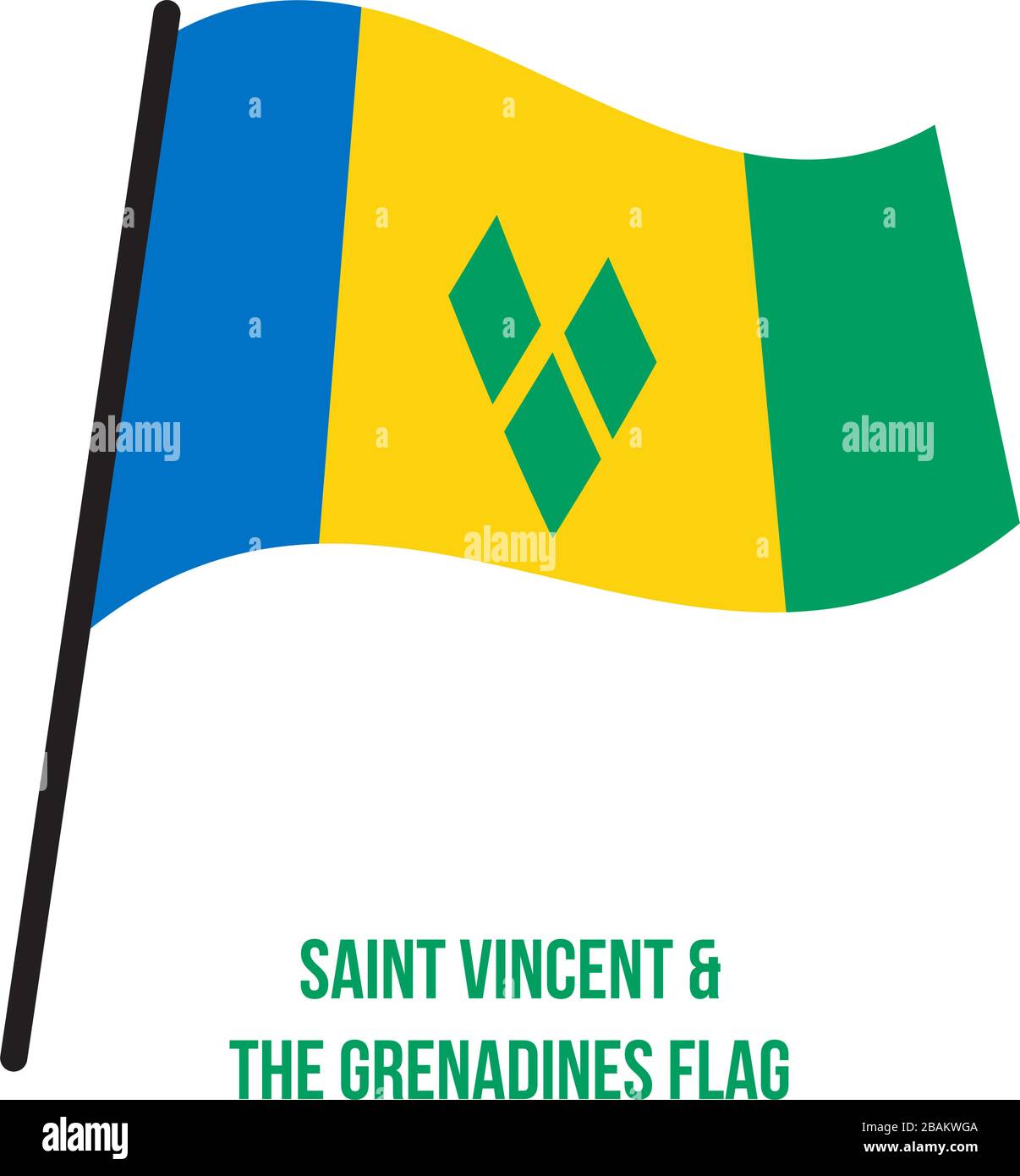 Saint Vincent and the Grenadines Flag Waving Vector Illustration on ...