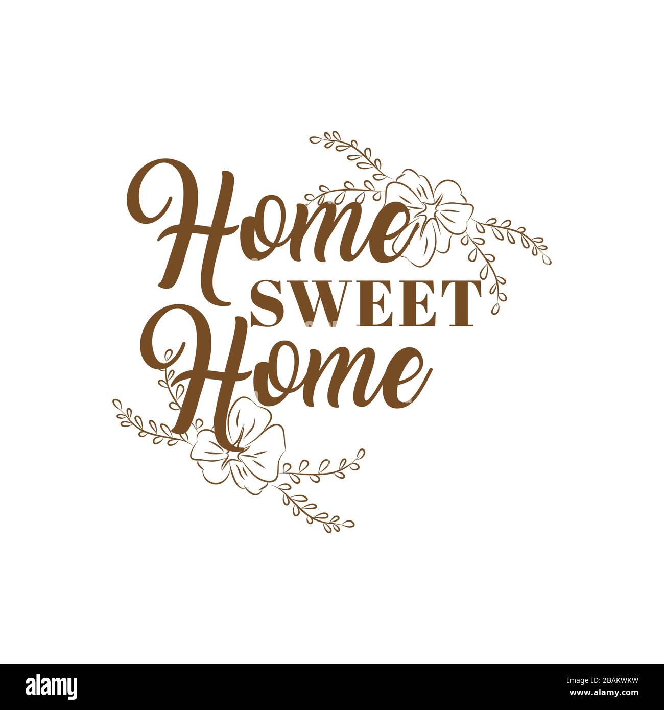 Hand lettering typography poster.Calligraphic quote 'Home sweet home ...