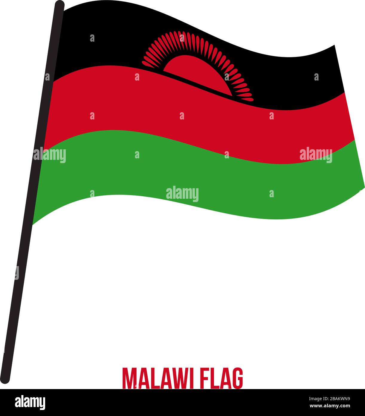 Malawi Flag Waving Vector Illustration on White Background. Malawi ...