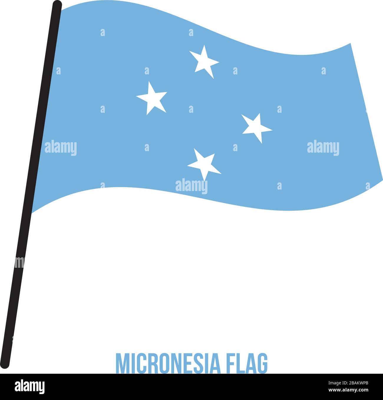 Micronesia Flag Waving Vector Illustration on White Background ...