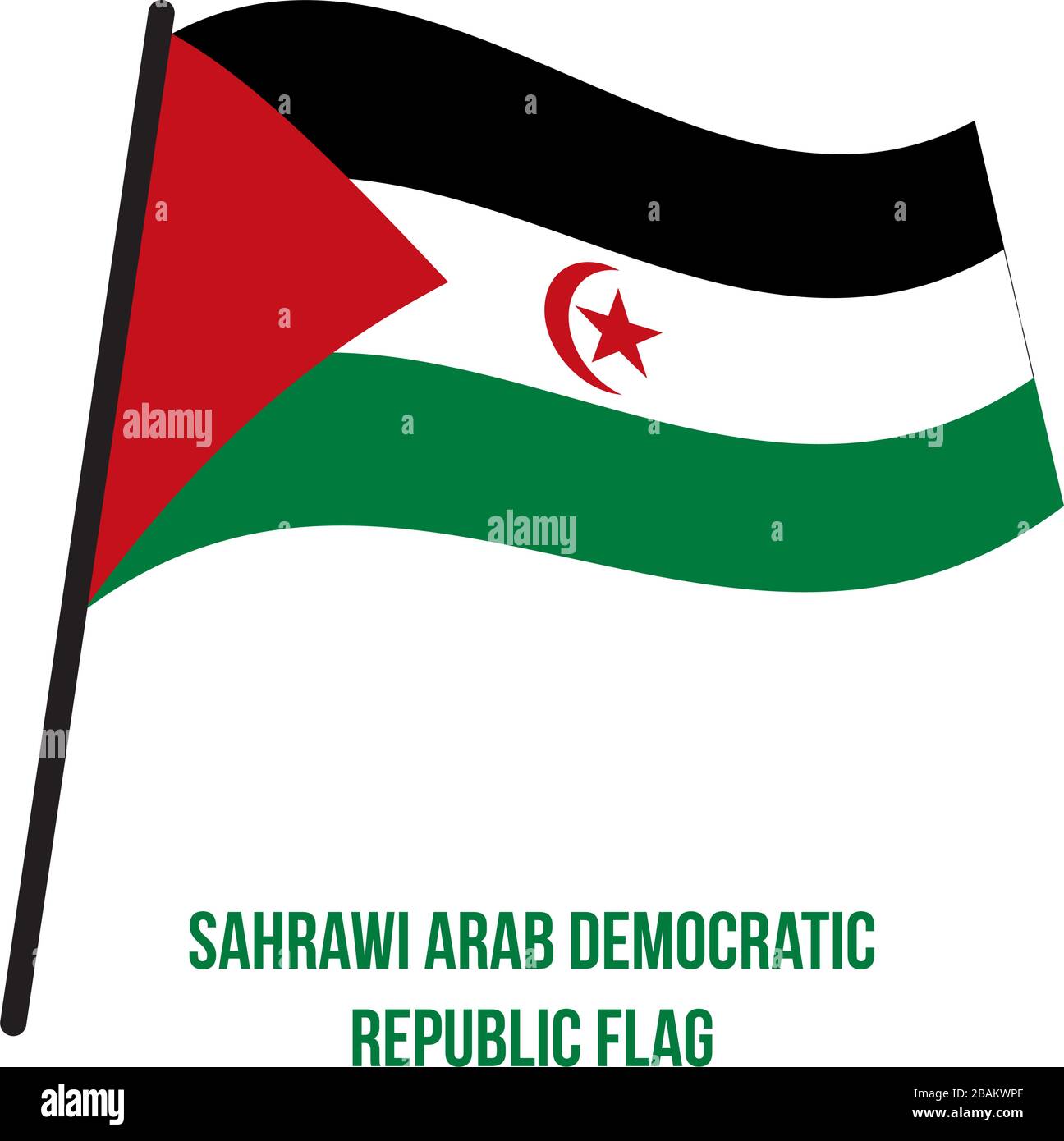 Sahrawi Arab Democratic Republic Flag Waving Vector Illustration on ...