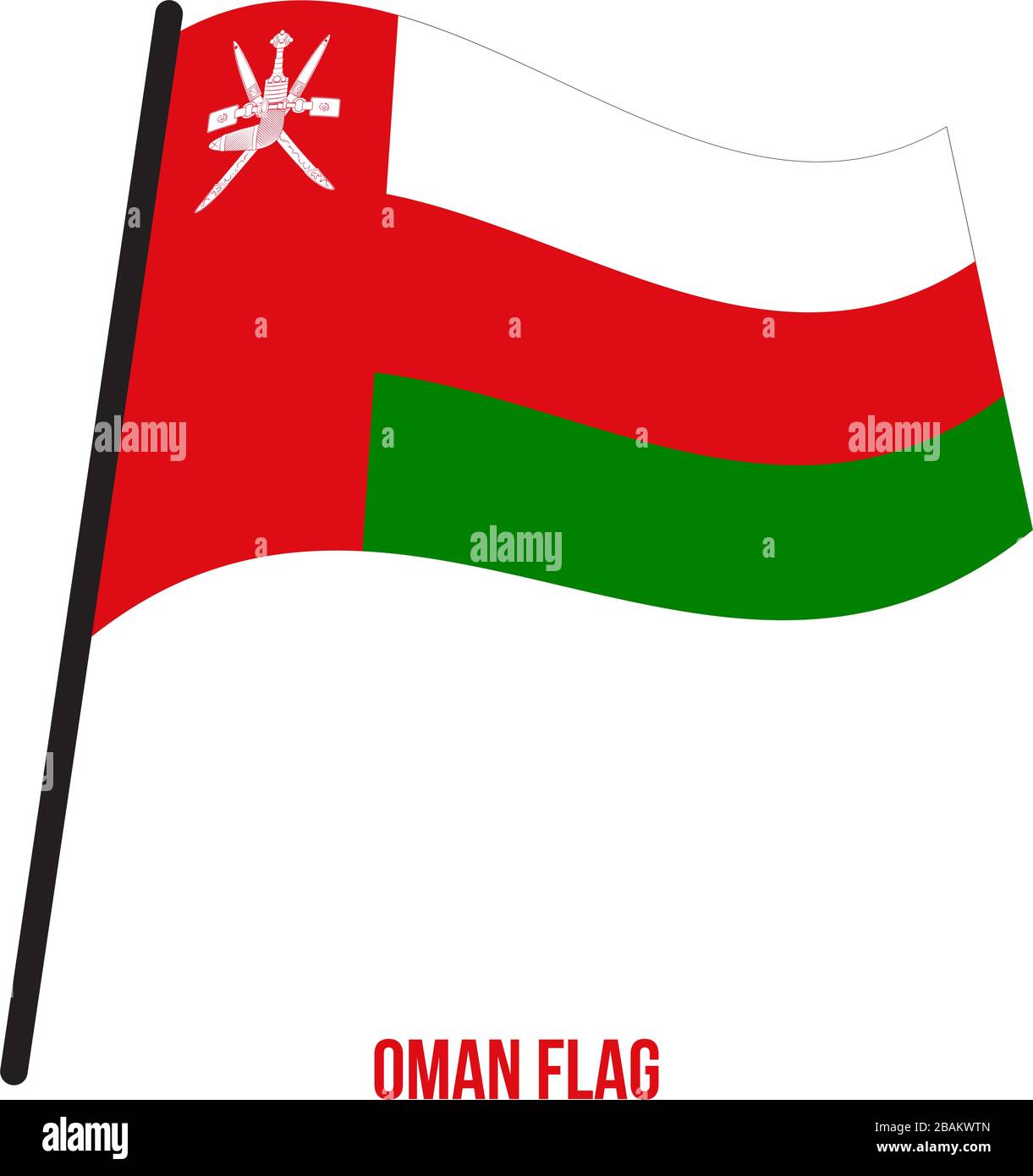 Oman Flag Waving Vector Illustration On White Background Oman National