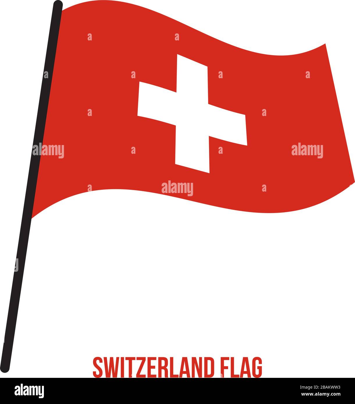Switzerland Flag Waving Vector Illustration on White Background ...