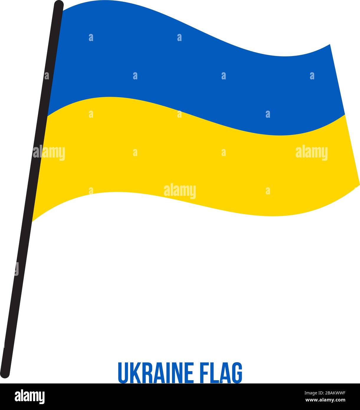 Ukraine Flag Waving Vector Illustration on White Background. Ukraine ...