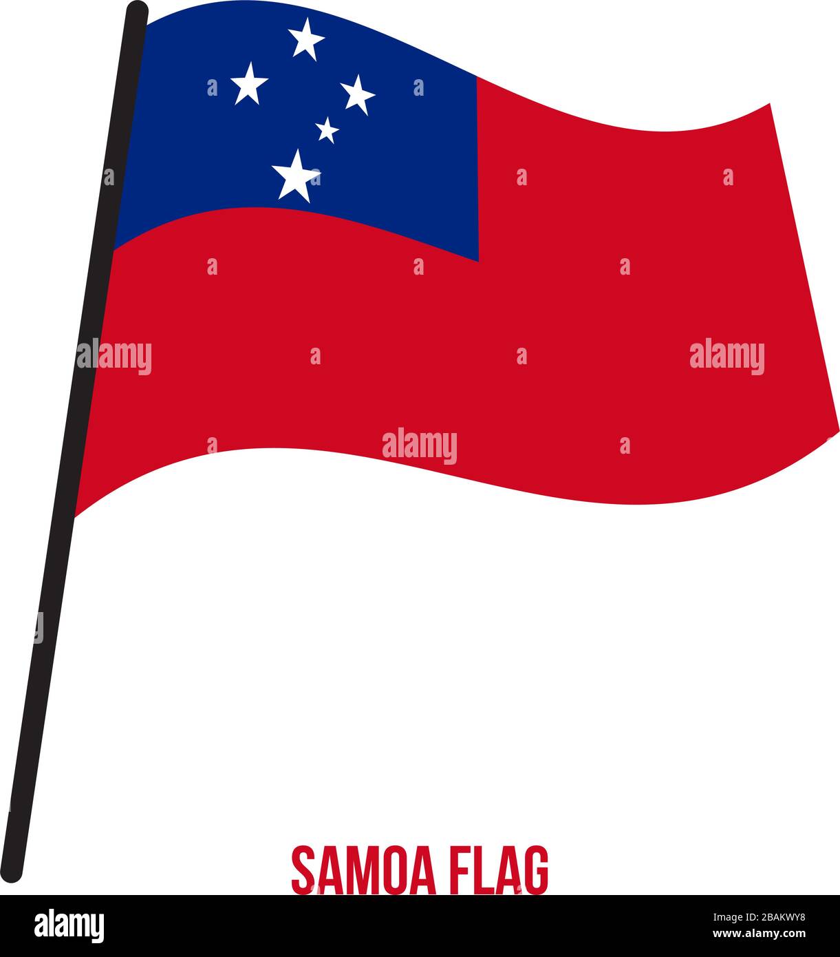 Samoa Flag Waving Vector Illustration on White Background. Samoa ...