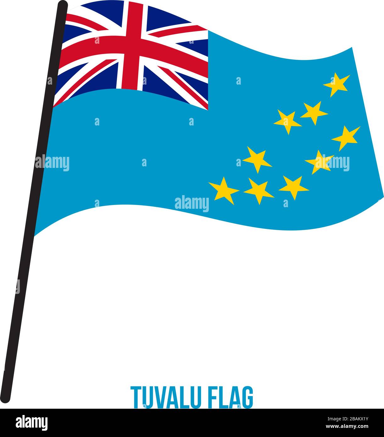 Tuvalu Flag Waving Vector Illustration on White Background. Tuvalu ...