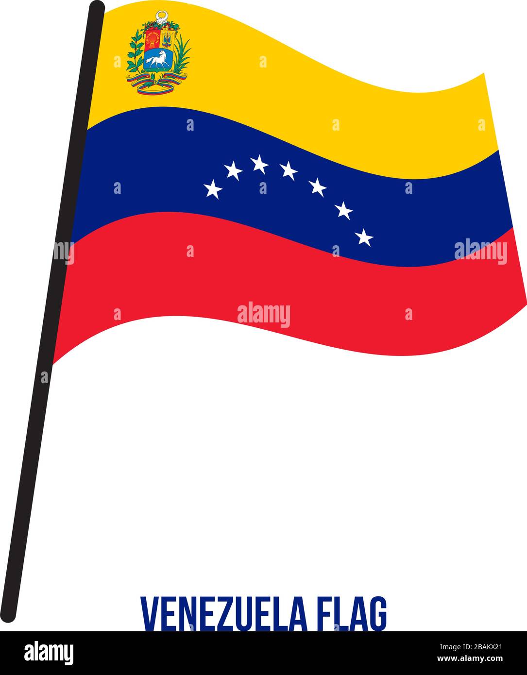 Venezuela Flag Waving Vector Illustration on White Background ...