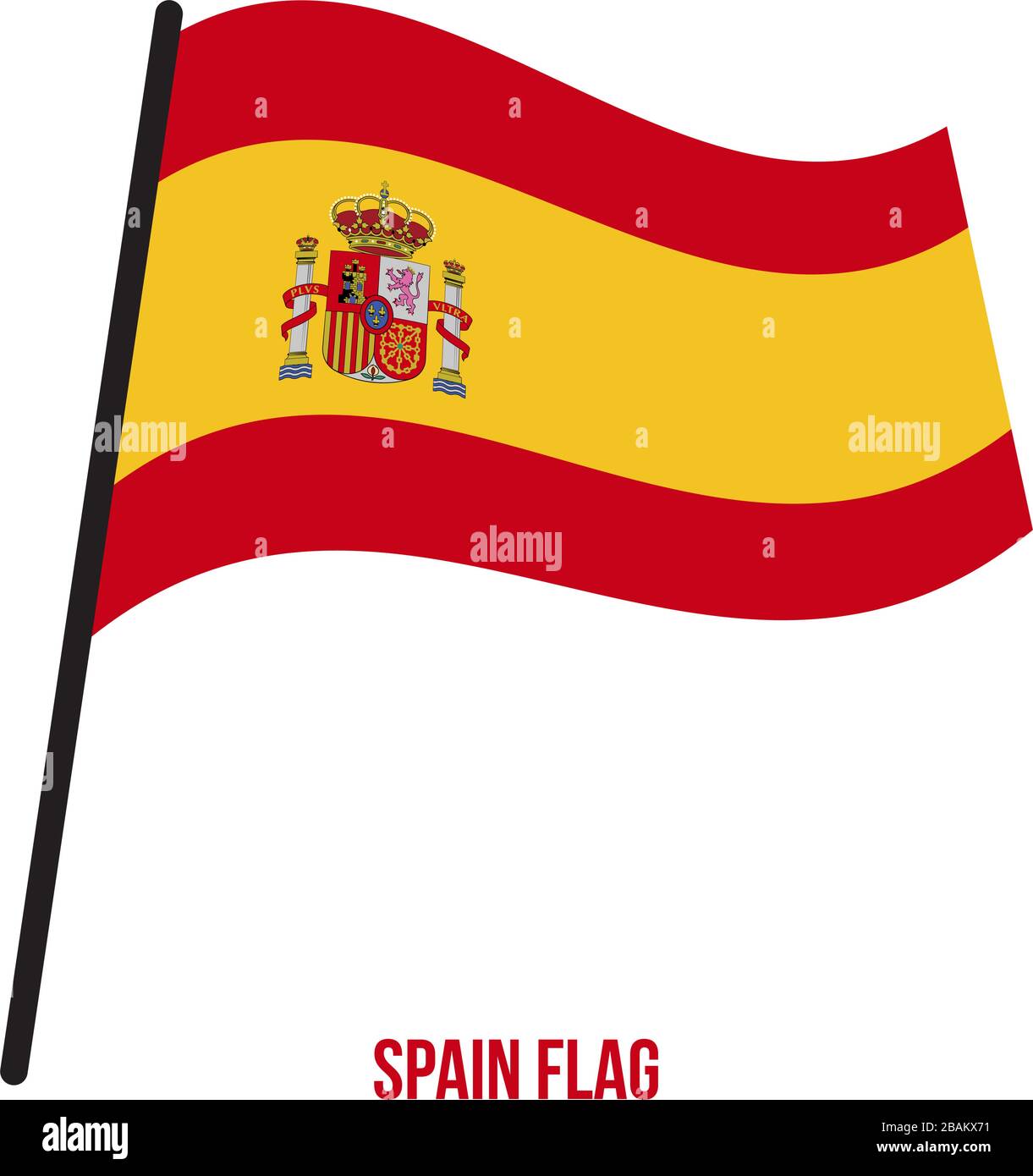 Spain Flag Waving Vector Illustration on White Background. Spain ...