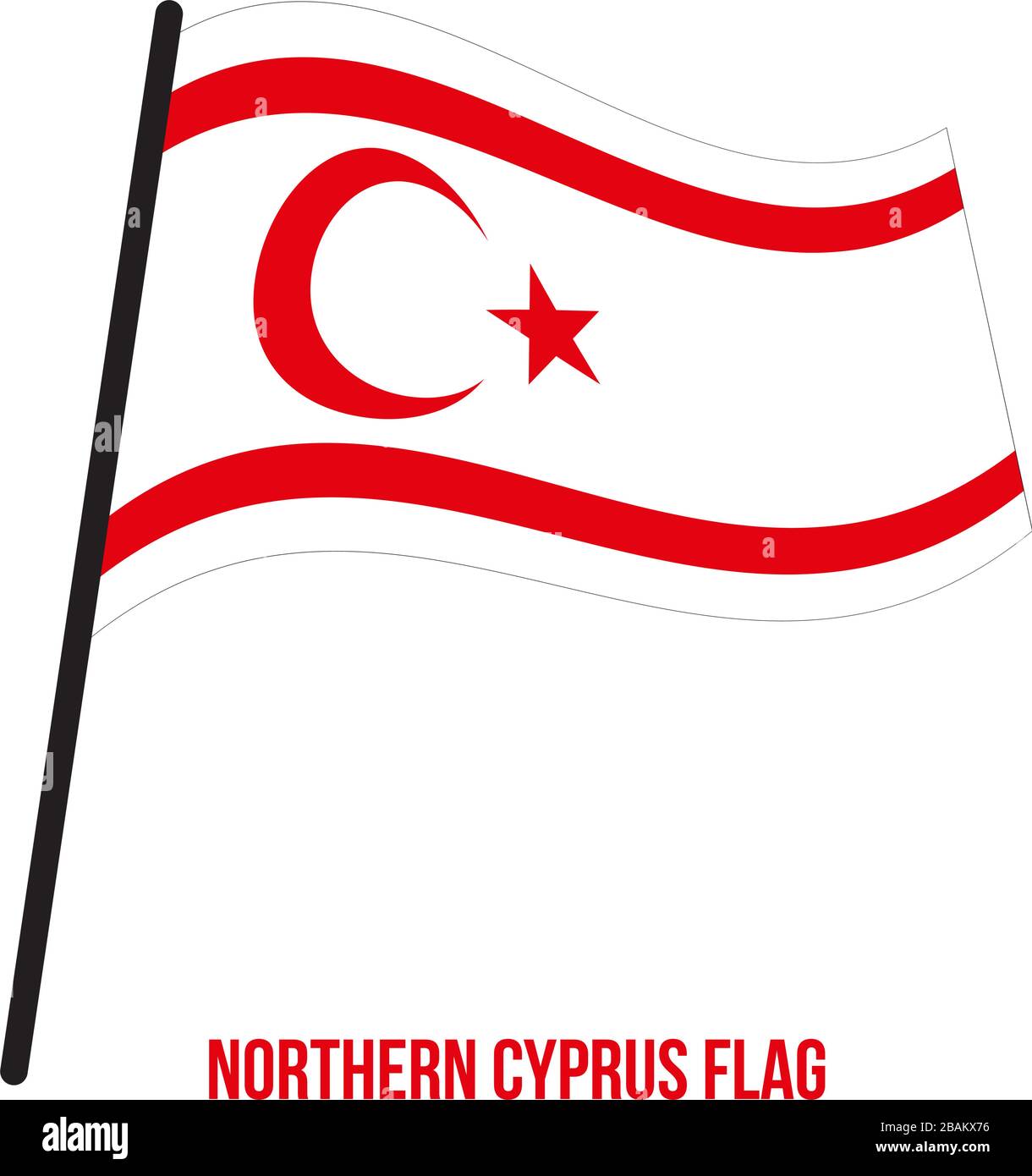 Northern Cyprus Flag Waving Vector Illustration on White Background ...