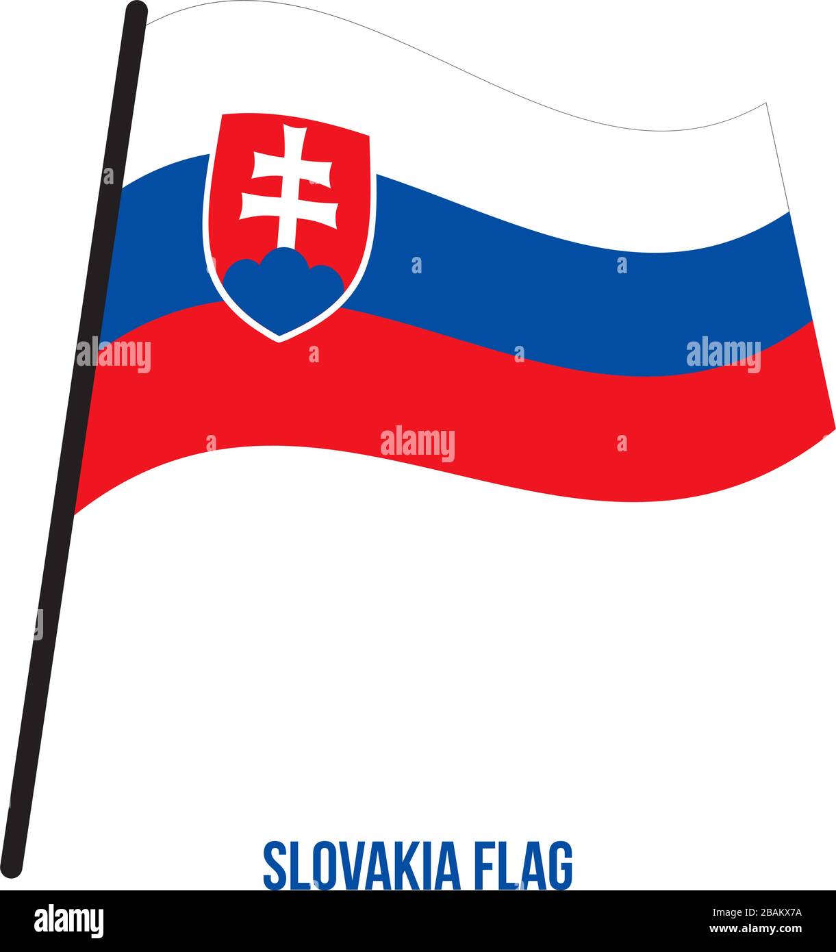 Slovakia Flag Waving Vector Illustration on White Background. Slovakia ...