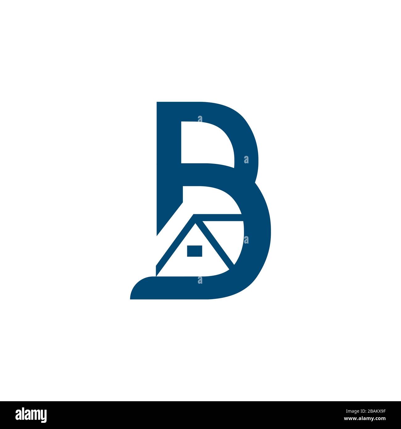 Modern design letter B with blue color on the white background. Letter ...
