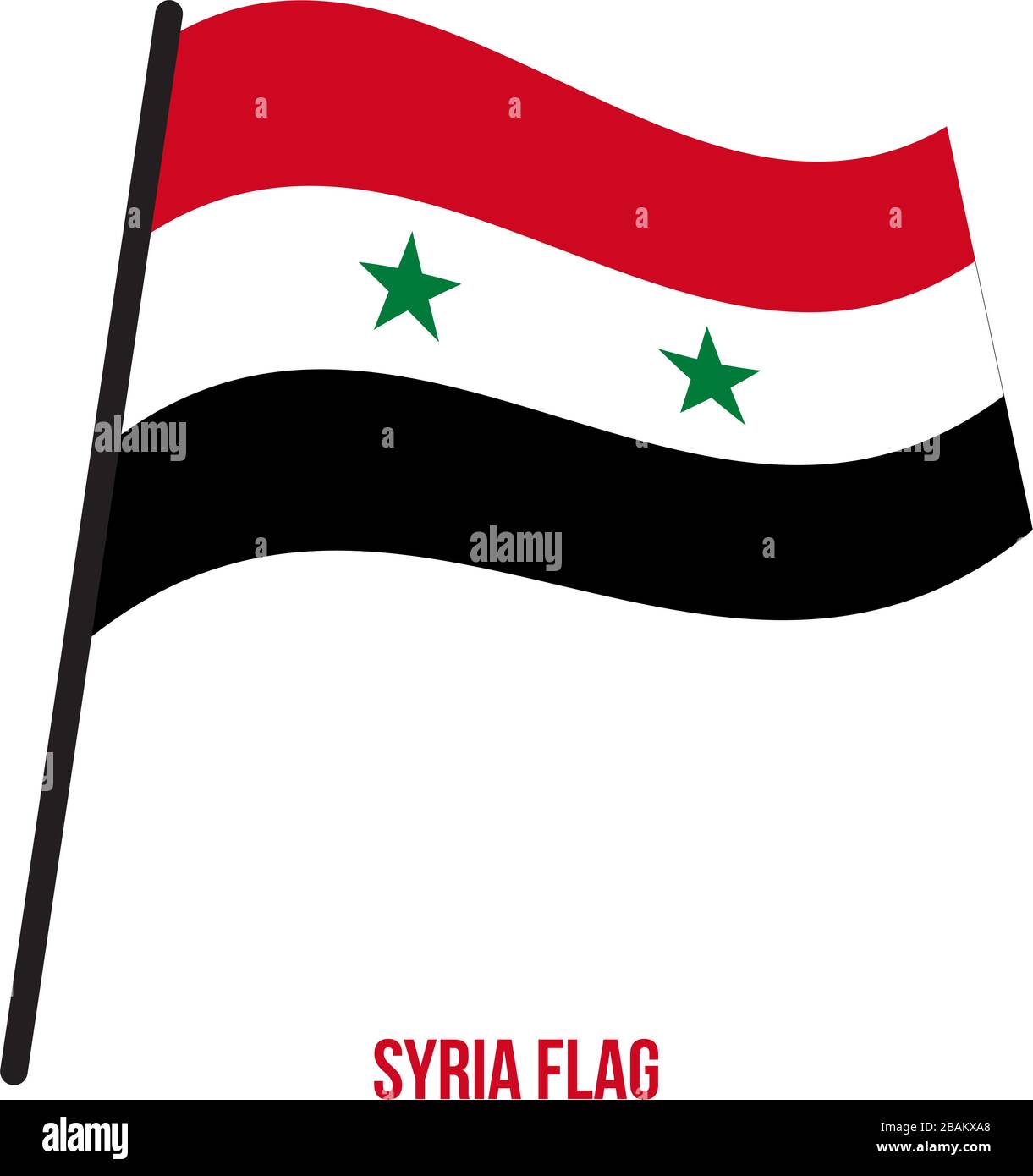 Syria Flag Waving Vector Illustration on White Background. Syria ...