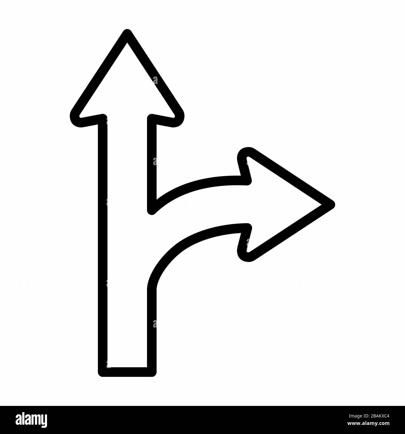 Go Straight - Turn Right icon Stock Vector Image & Art - Alamy