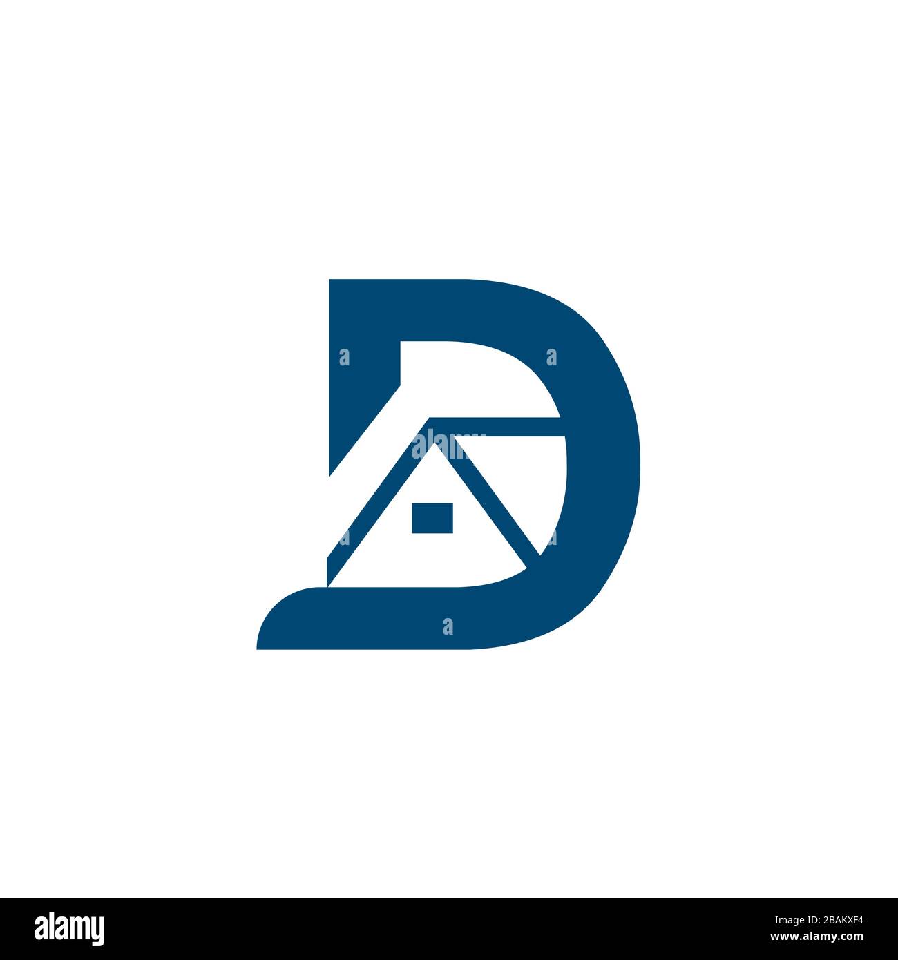 Modern design letter D with blue color on the white background. Letter ...