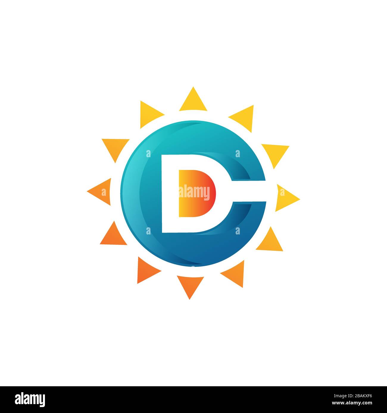 Modern design letter DC with blue color on the white background. Letter ...