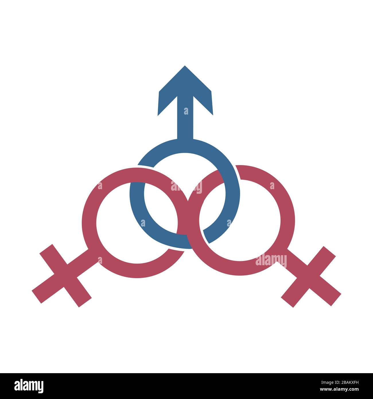 cheat partner relationship and fraud one male and two female symbol ...