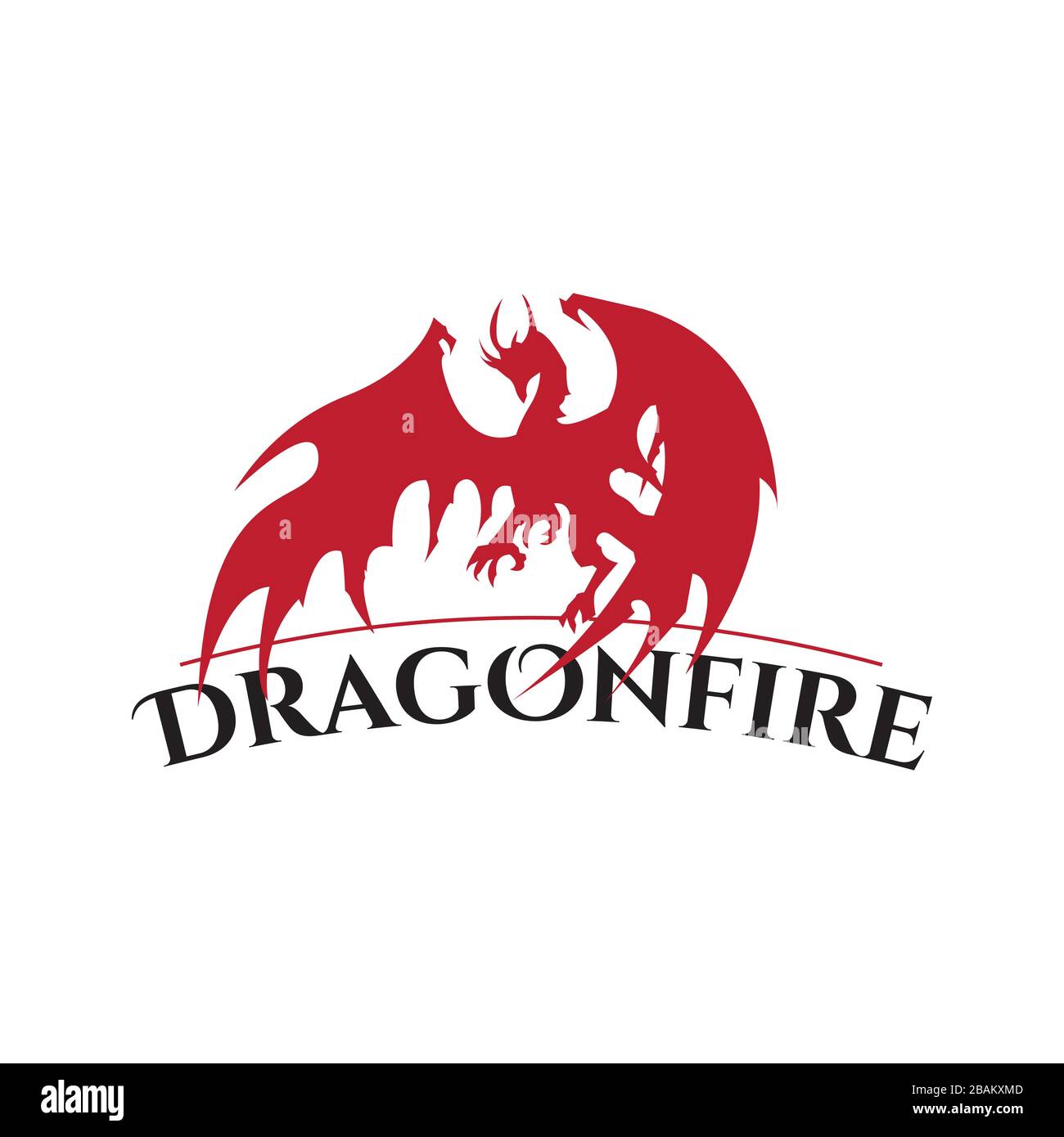 Dragon With Fire Logo