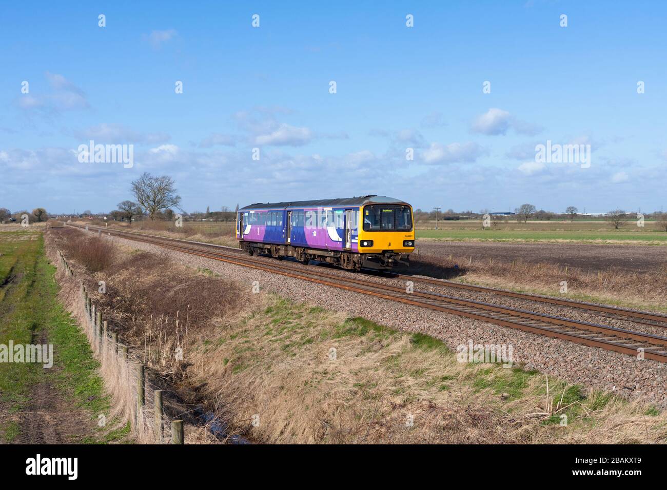 Northern rail class 144 pacer train 144021 passing Mauds Bridge ...