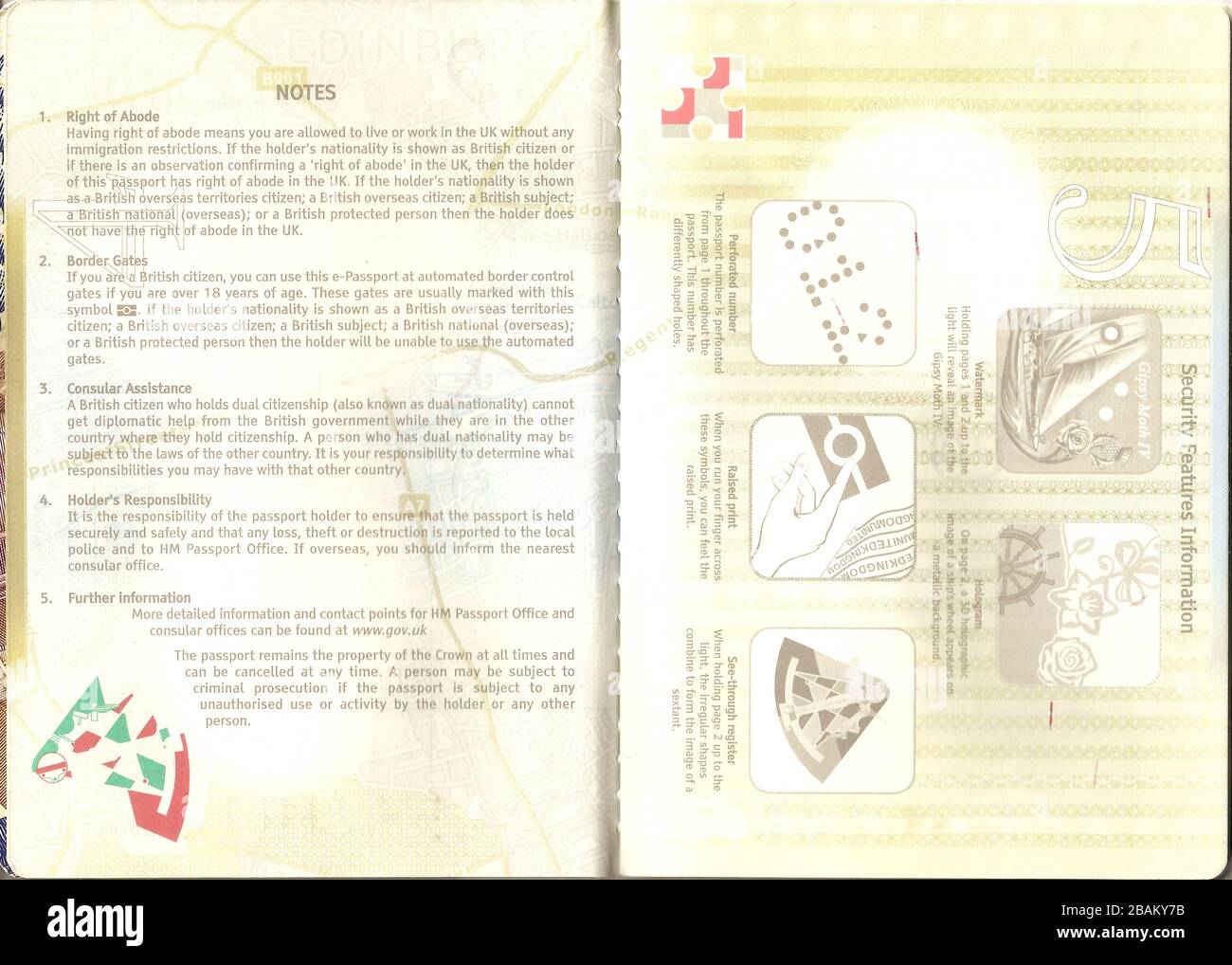Inside Pages Of United Kingdom European Union Passport, Pages 4 and 5 ...