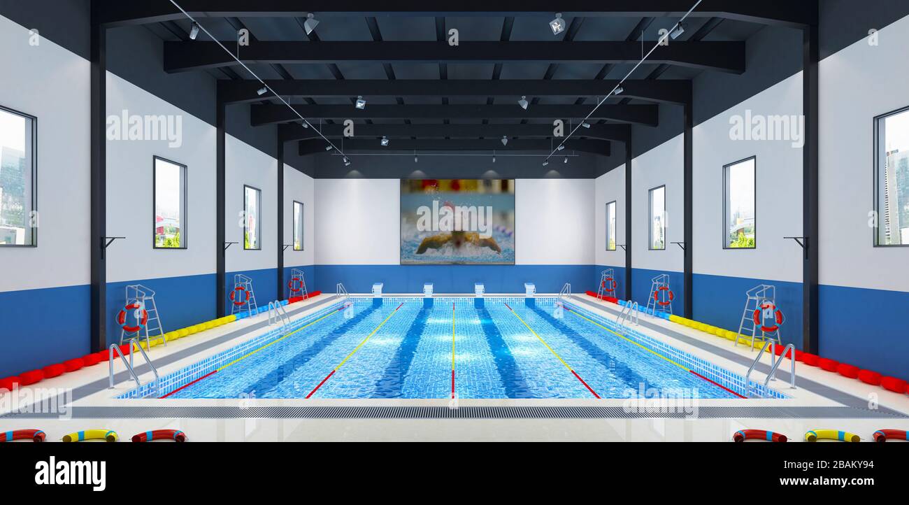 3d render of swimming pool Stock Photo - Alamy