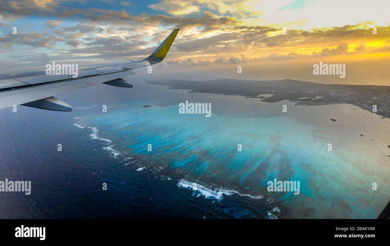 Flying over coral reef in San Andres Stock Photo - Alamy