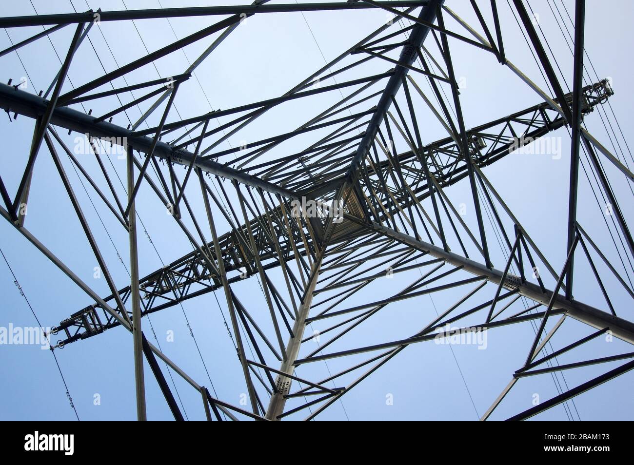 High-voltage power transmission tower. Power line Stock Photo - Alamy