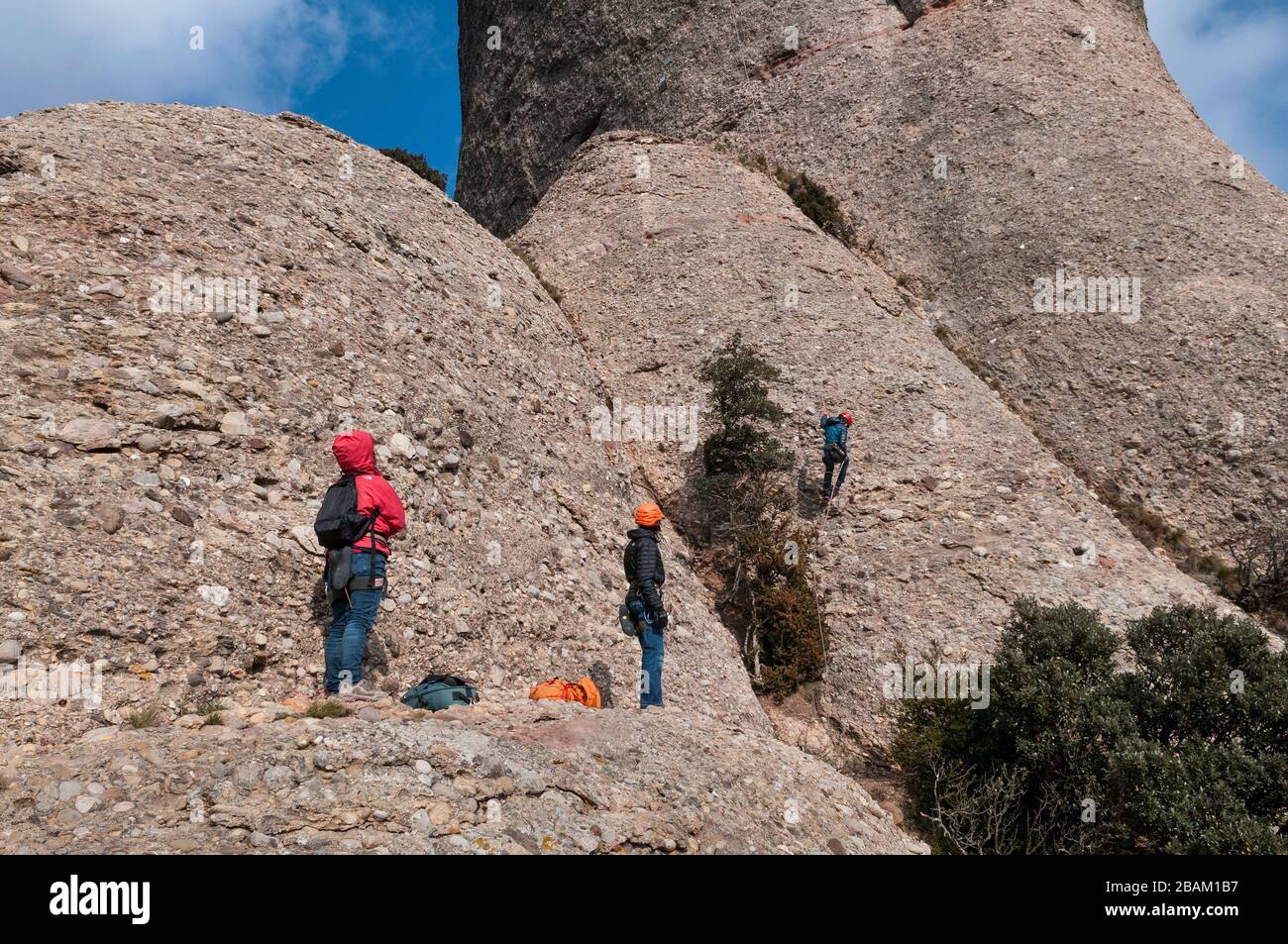 Climbing Cavall Bernat, Montserrat, Natural Parc, Catalonia, Europe ...