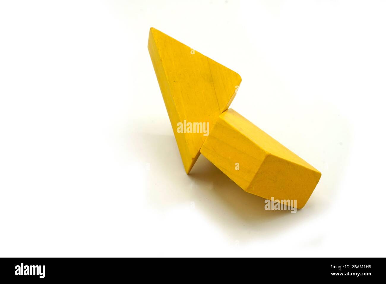 Twisted colorful building blocks made of wood.. Abstract mobile ...
