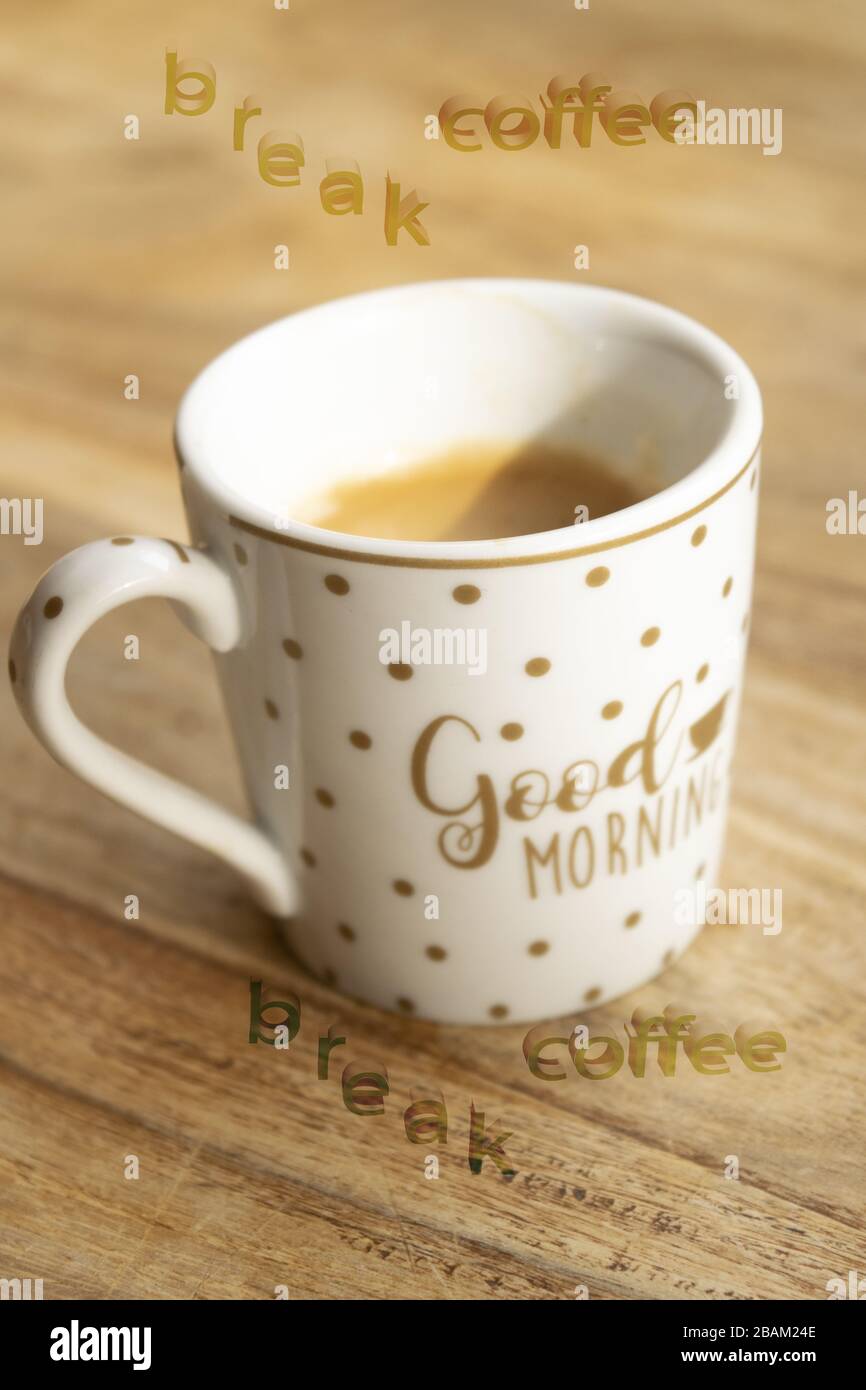 italian break coffee with an espresso cup Stock Photo - Alamy