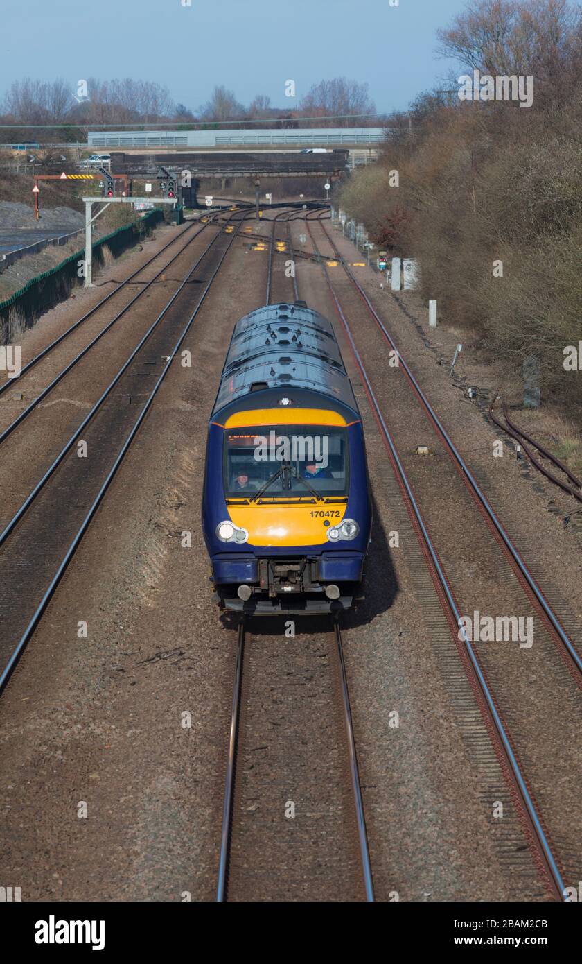 Northern Rail class 170 Turbostar train 170472 passing Stainforth ...