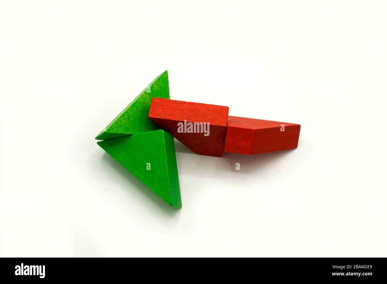 Twisted colorful building blocks made of wood.. Abstract mobile ...
