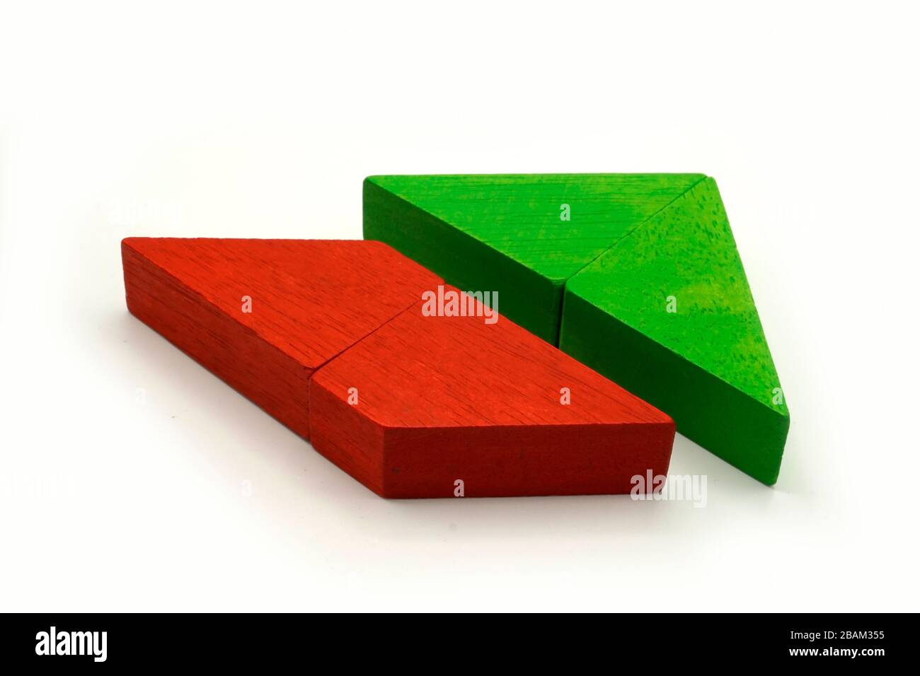 Twisted colorful building blocks made of wood.. Abstract mobile ...
