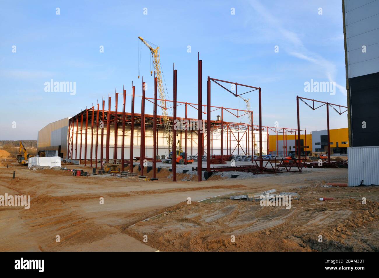 New construction of a warehouse logistics warehouse. Installation of ...