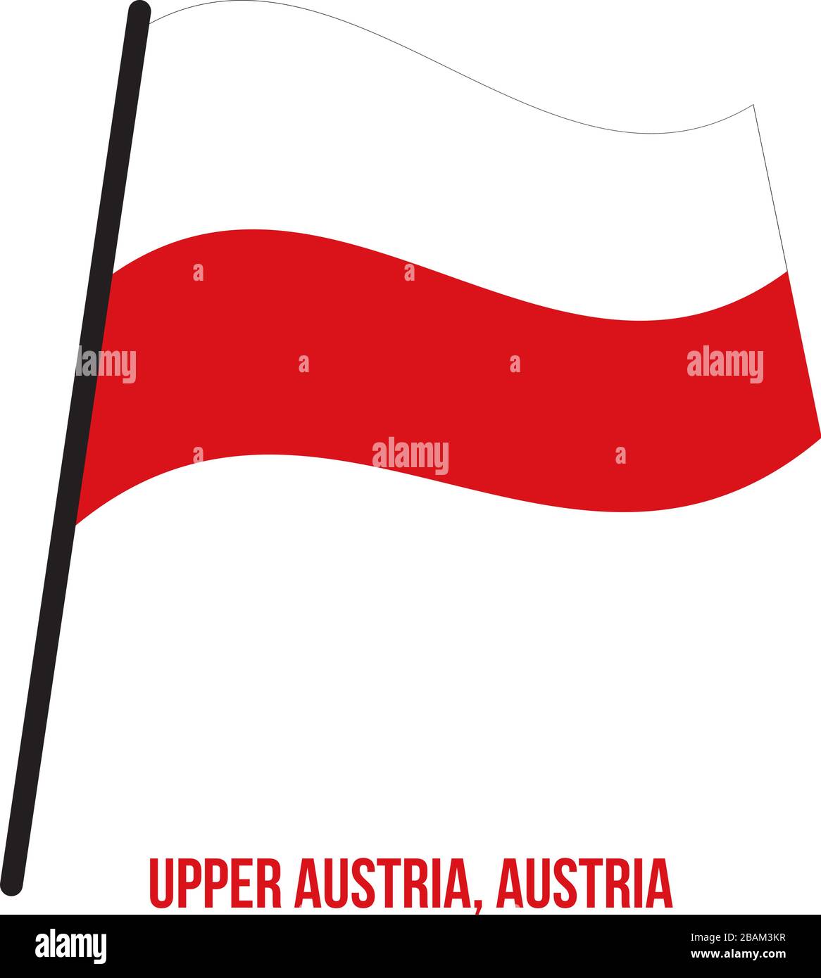Upper Austria Flag Waving Vector Illustration on White Background ...