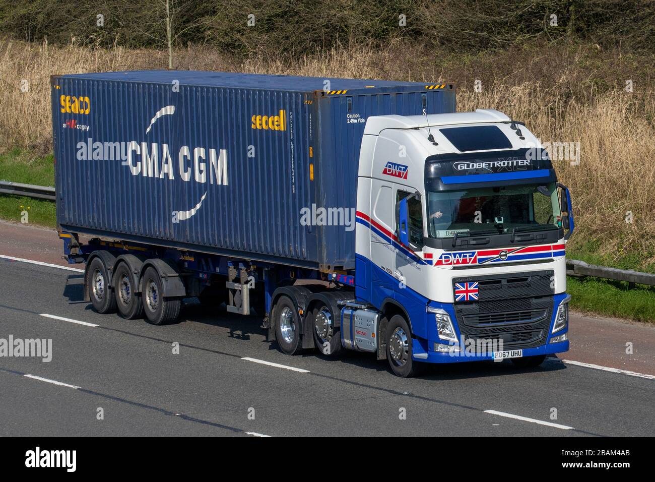 Dave driving DWT Globetrotter carrying CMA CGM container; HGV Haulage ...