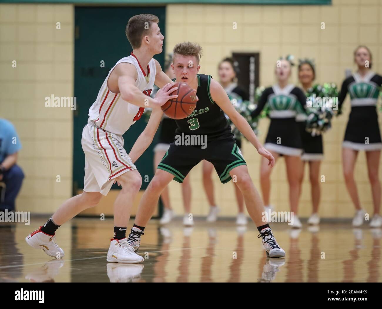 Basketball action with Blackfoot vs Minico High School at Boise, Idaho ...